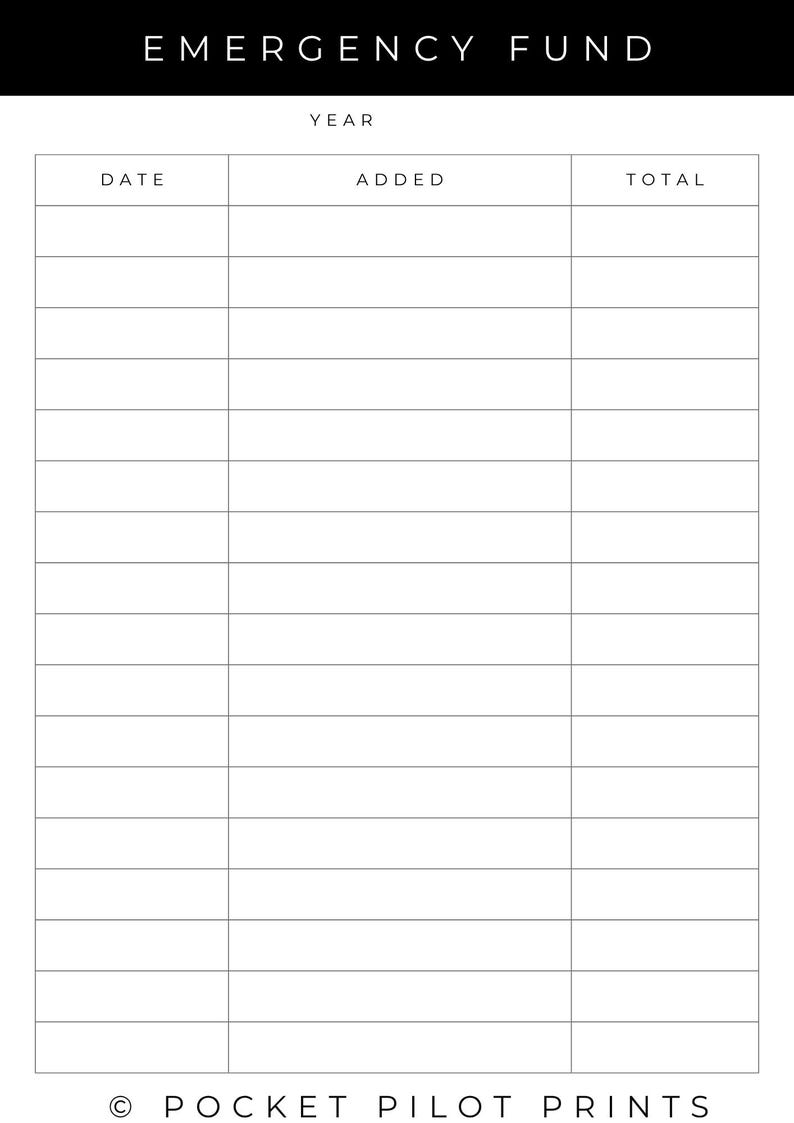 Emergency Fund Tracker Printable | Savings Planner (PDF Download) - Etsy