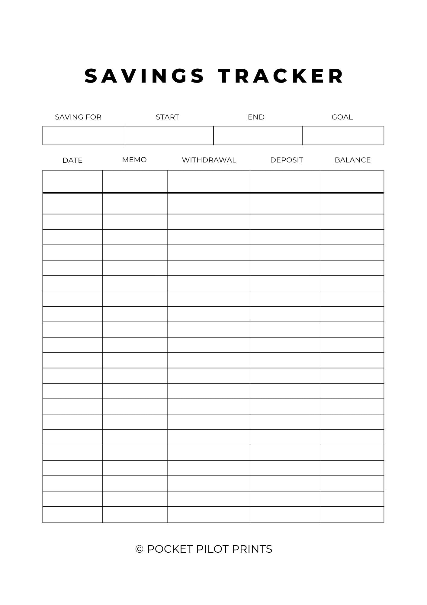 Savings Goal Tracker | Printable Money Planner PDF (instant Download ...