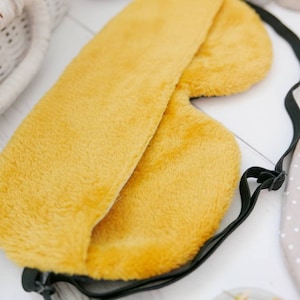 Yellow Cuddle Fleece, Weighted Adjustable Eye/sleep Mask,washable Cover ...