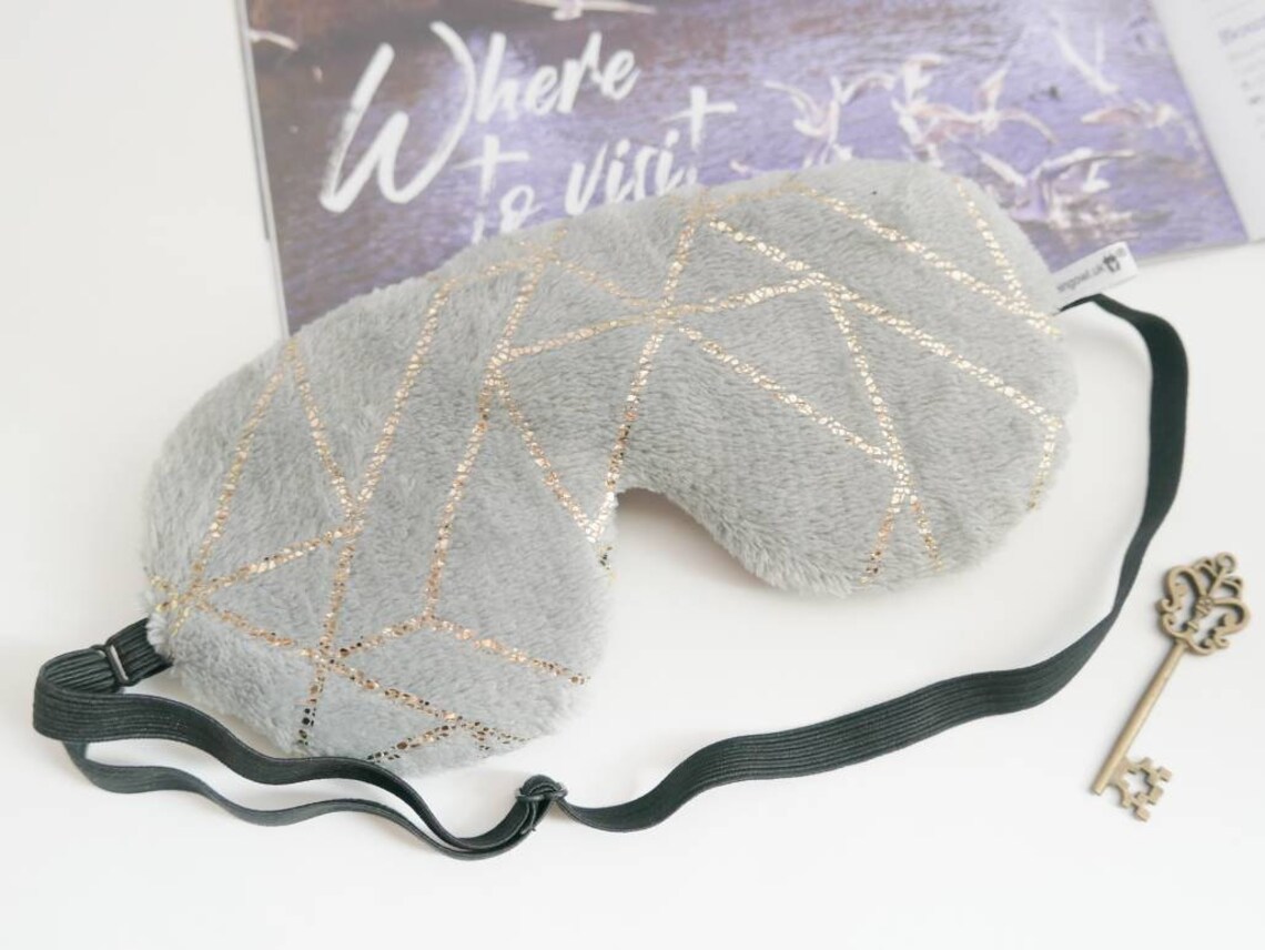 Super Cuddle Plush Grey Sleep Mask Best Quality Hand Made by - Etsy