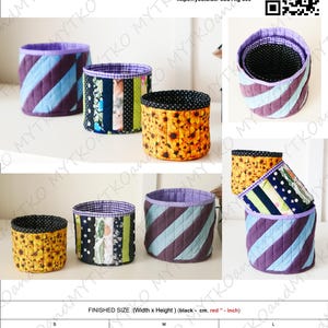 Round Fabric Basket PDF Pattern - 3 Sizes & 3 Versions From One ...