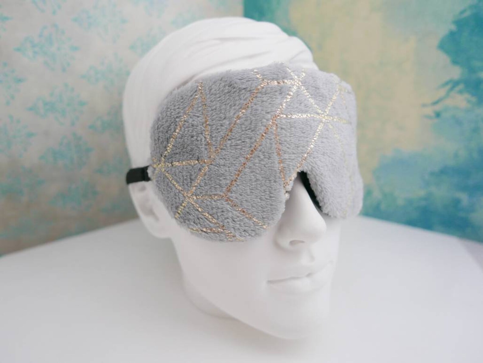 Super Cuddle Plush Grey Sleep Mask Best Quality Hand Made by - Etsy