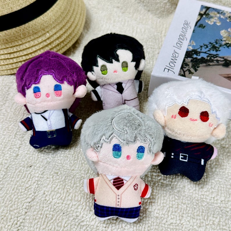 Love and Deepspace Chibi Plush Dolls, 4PCS Mini Plush Keychain Set ...