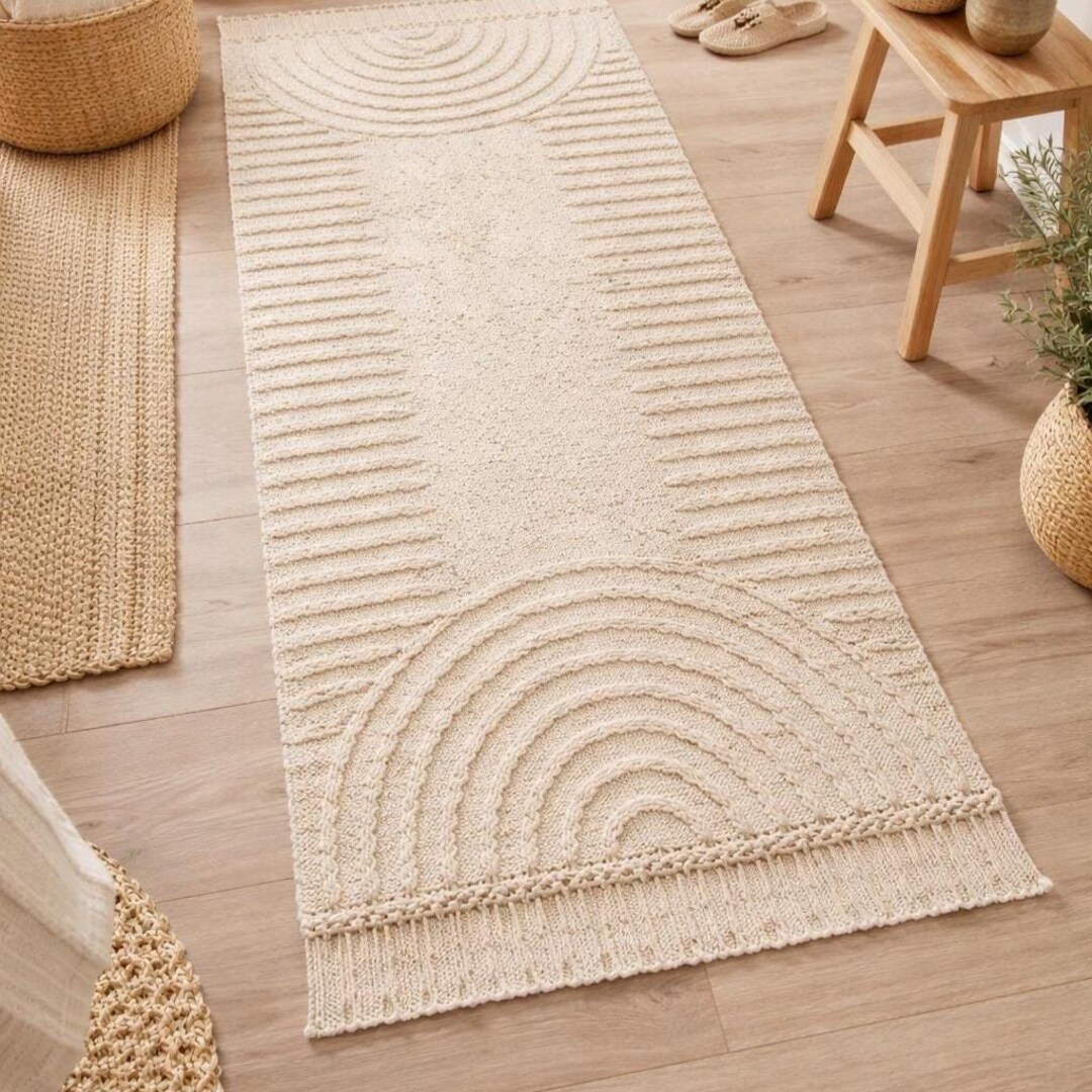 Boho Tassel Cotton Runner Rug, Washable Tufted Mat, Non-slip Home Decor ...