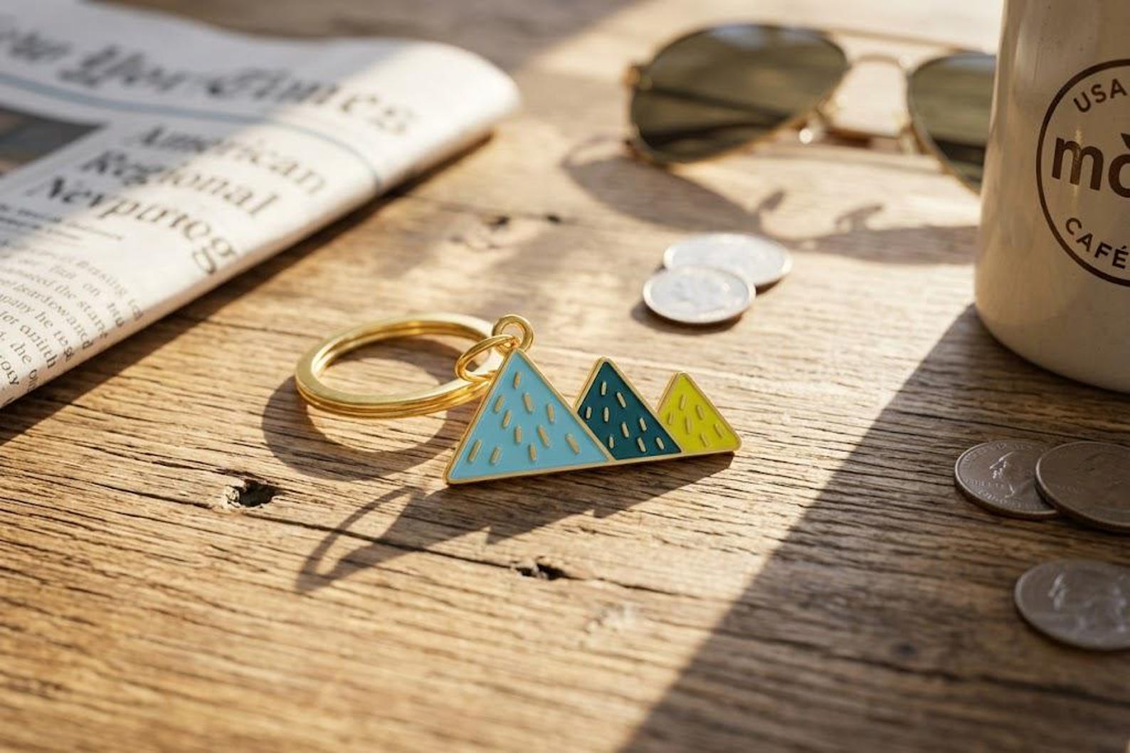 Sleutelhanger berg email, natuurliefhebber cadeau, wandelen outdoor ...