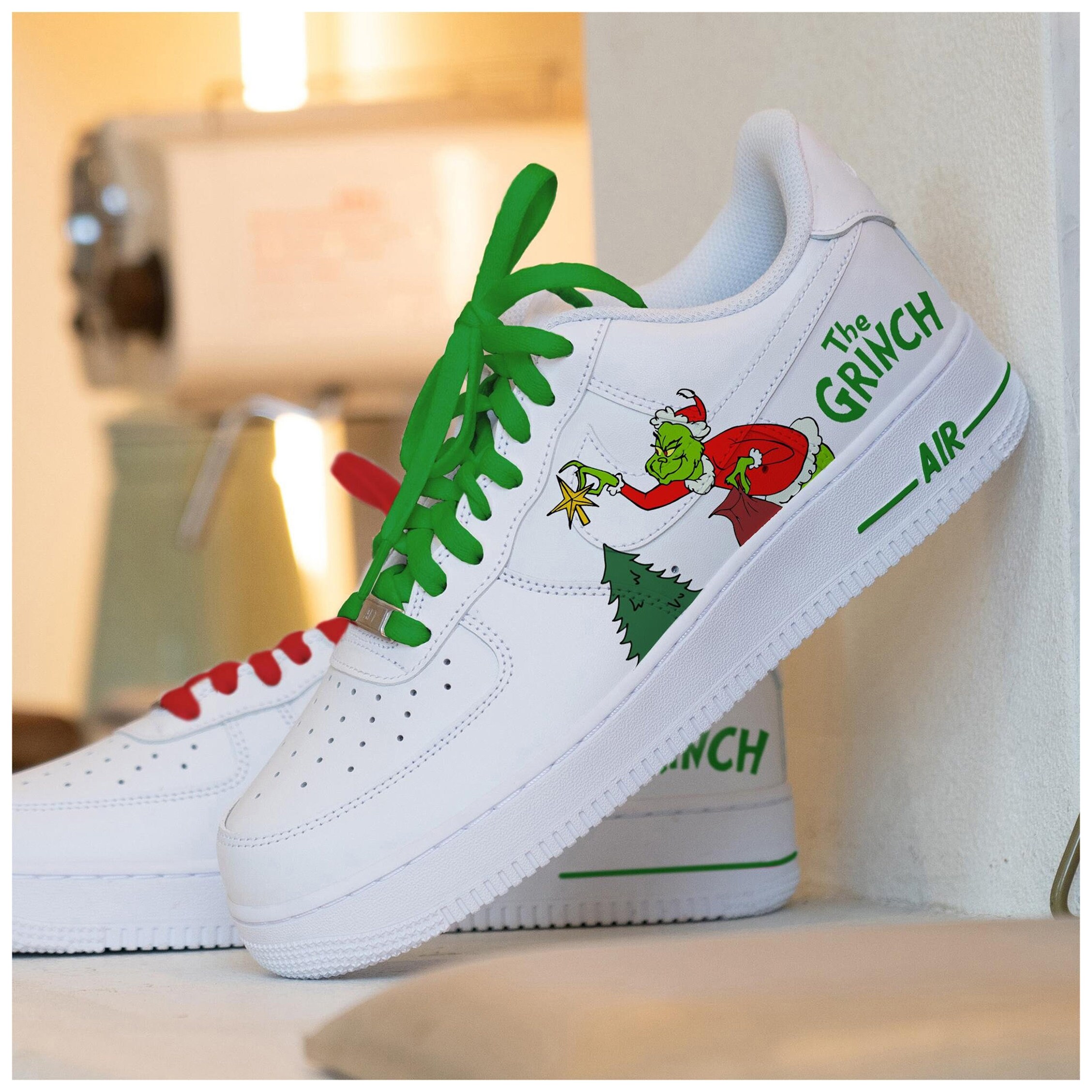 Custom Christmas Santa Claus Nike Air Force 1 Shoes, Handpainted Xmas ...