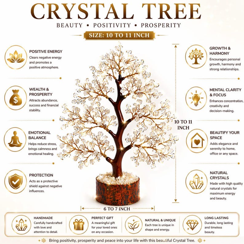 Clear Quartz Crystal Tree Decor | Feng Shui Wealth, Positive Energy ...