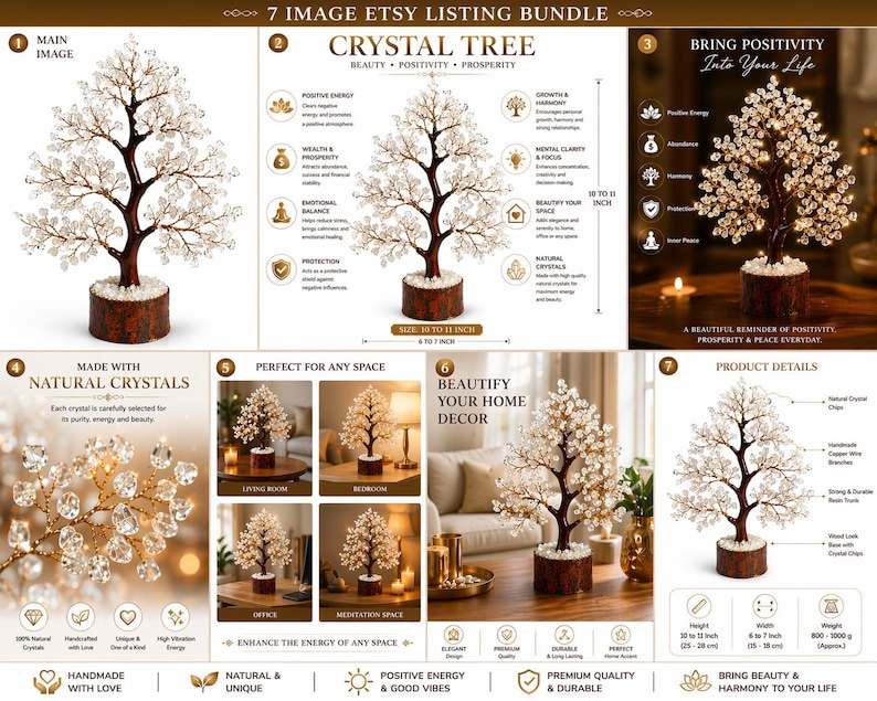Clear Quartz Crystal Tree Decor | Feng Shui Wealth, Positive Energy ...