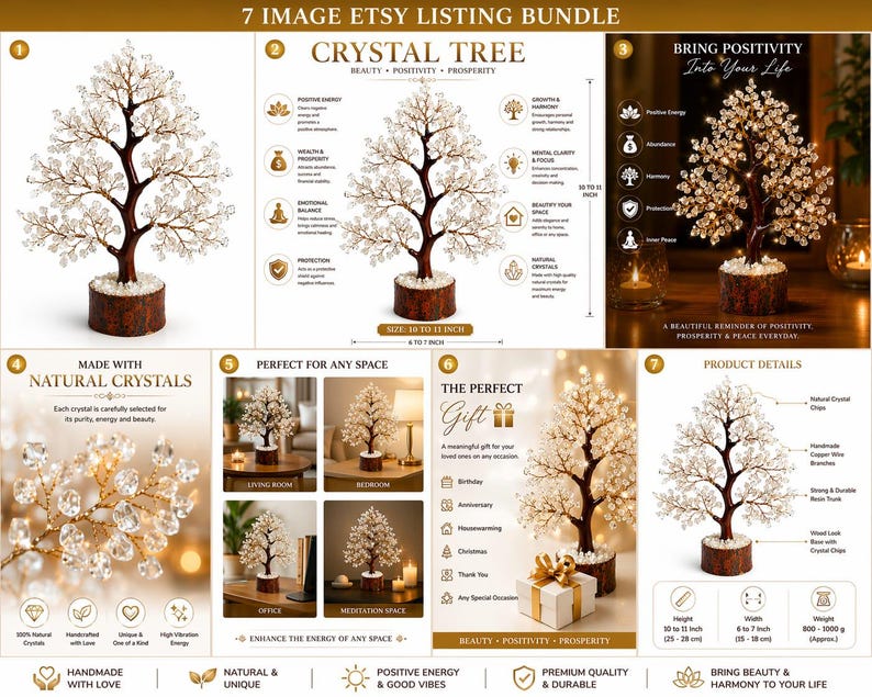 Clear Quartz Crystal Tree Decor | Feng Shui Wealth, Positive Energy ...