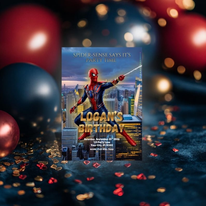 Spider-man Birthday Invitation | Marvel Superhero | Editable Canva ...