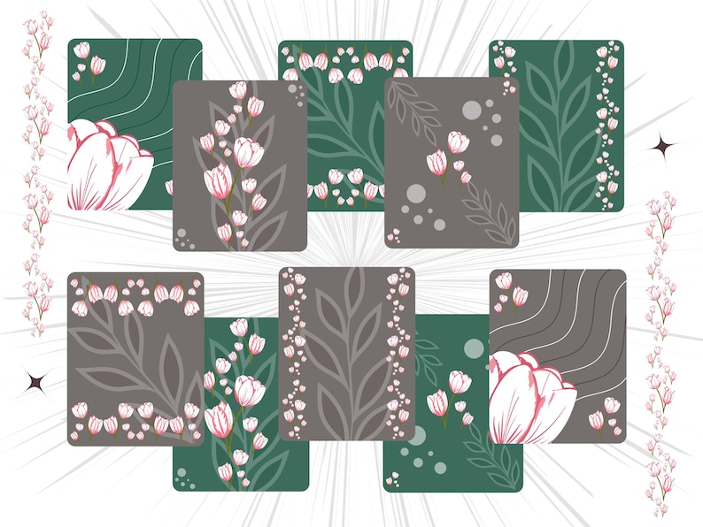 Flower Digital Dashboard Paper Pack | Seamless Flower Patterns ...
