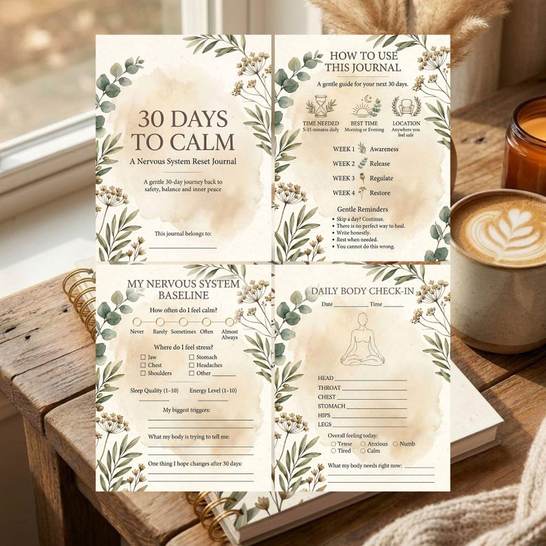Nervous System Healing Workbook, Somatic Reset Journal, Selfhelp ...
