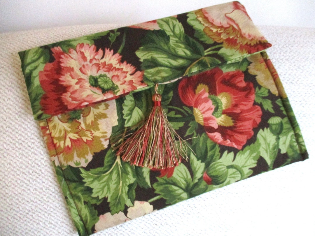 Large Padded Pouch 11" X 13", Tapestry Fabric, Fold Over Top, Custom ...