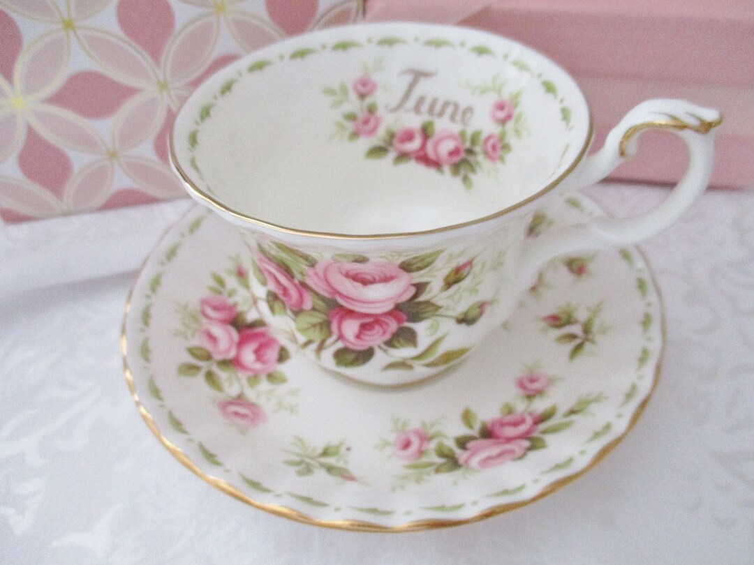 Vintage Royal Albert June Teacup and Saucer Set, Flower of the Month ...