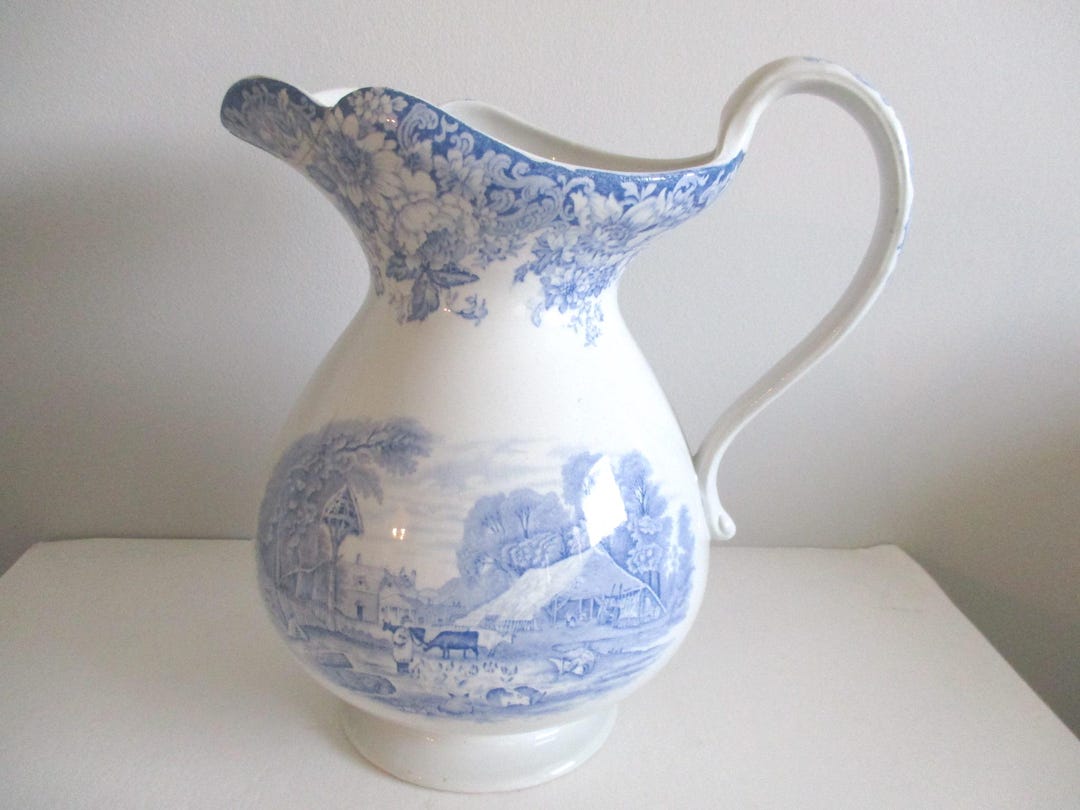 Antique Dudson Wilcox & Till Transferware Large Pitcher or Wash Jug ...