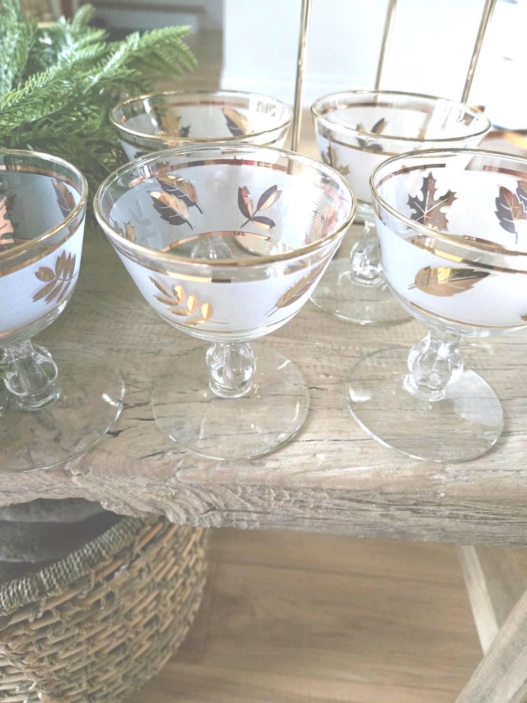Vintage 5 Gold Leaf Cocktail Glasses, 4 Oz by Libbey - Etsy