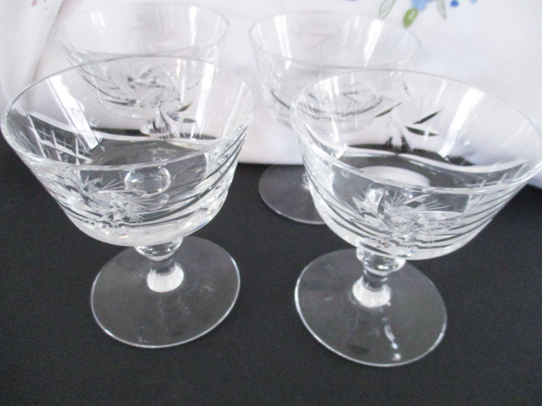 PINWHEEL CRYSTAL DESSERT Stemware, Pinwheel Crystal Dessert Bowls, Set ...