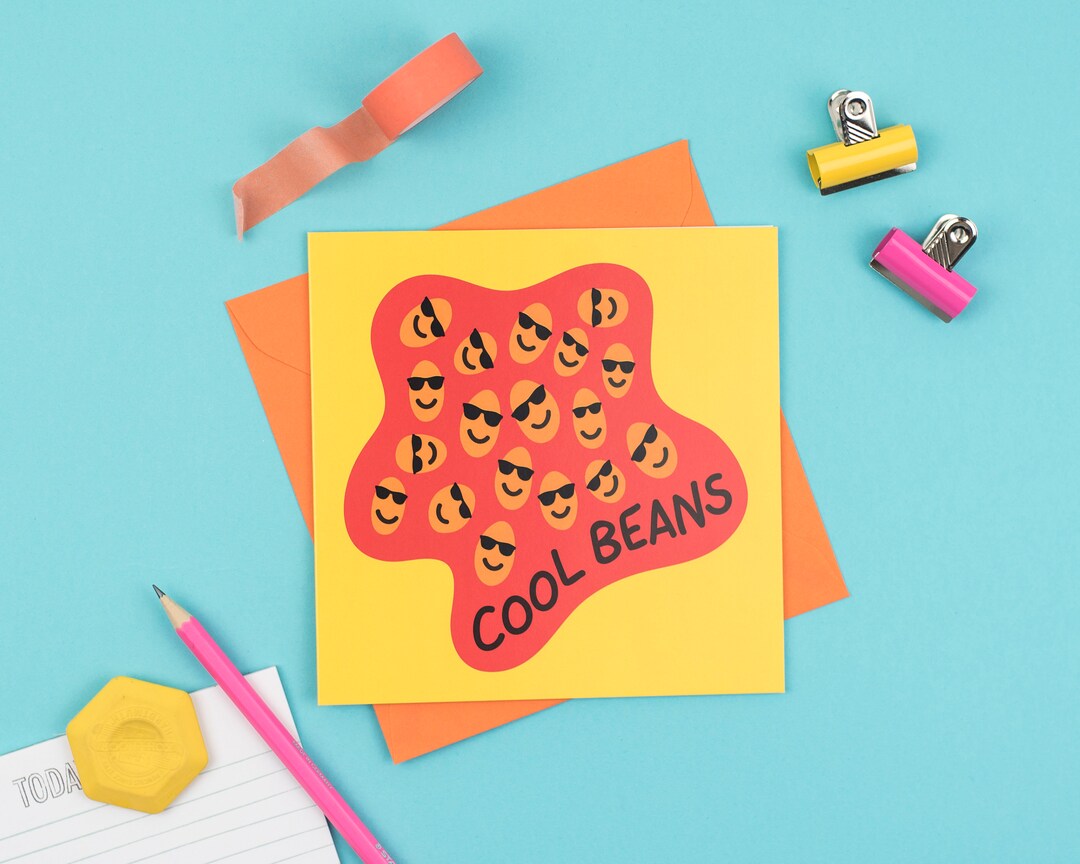 Cool Beans Birthday Card, Funny Baked Beans Card, Veggie Vegan Card ...