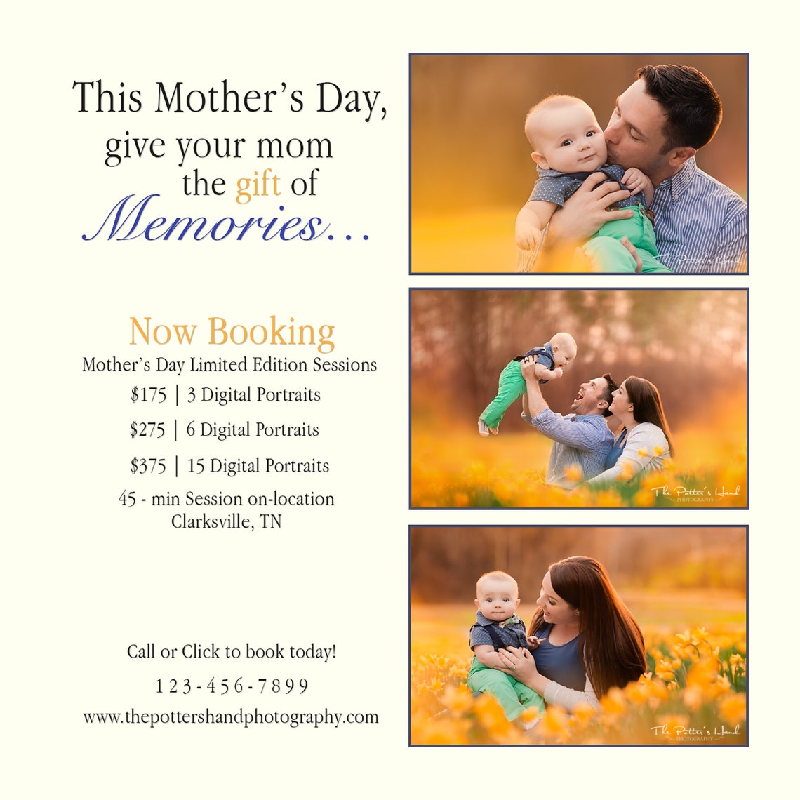 Mother's Day Advertising Customizable Photographer's Marketing Board ...