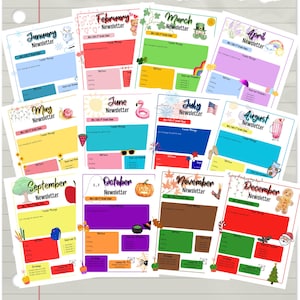 Monthly Newsletter Templates - Etsy