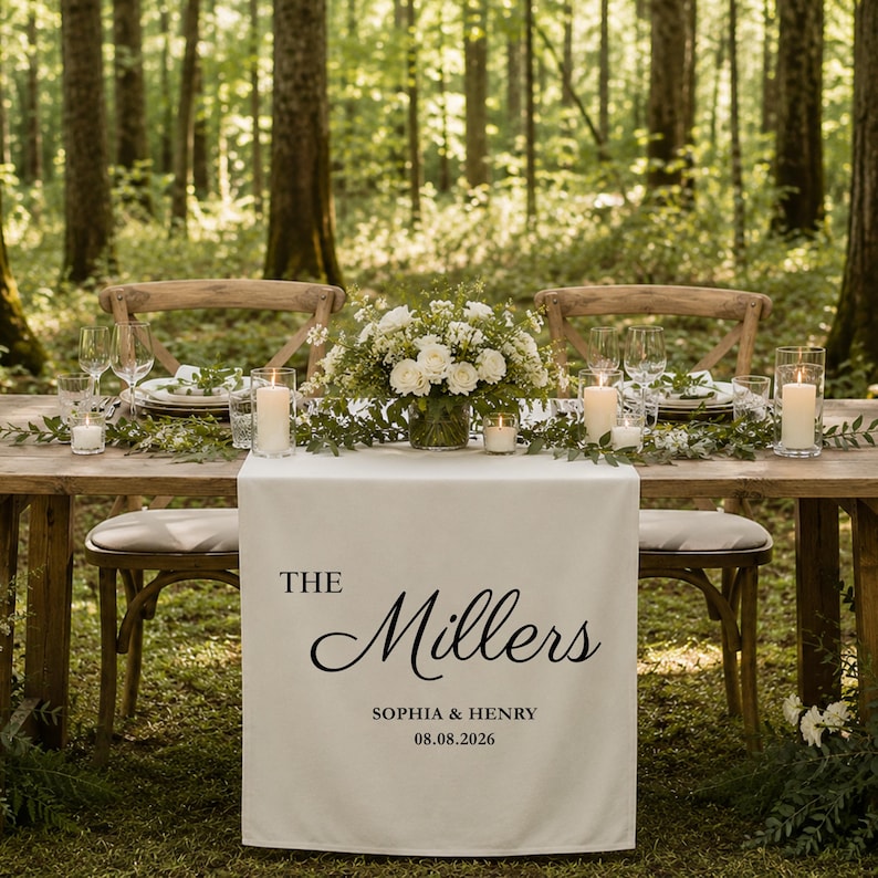 Custom Wedding Table Runner, Personalized Sweetheart Table Banner ...