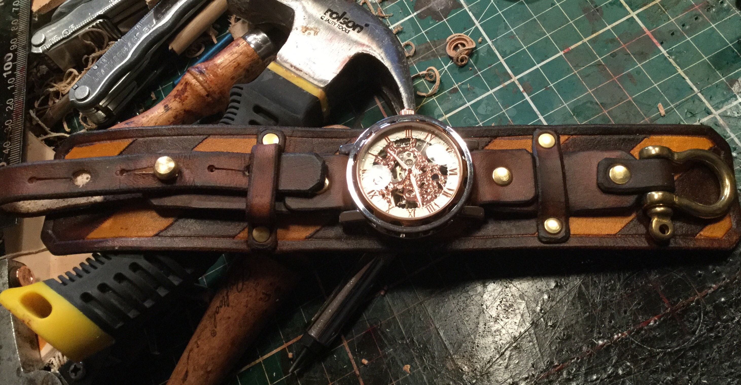 Fallout inspired unisex wrist watch made from full grain veg | Etsy