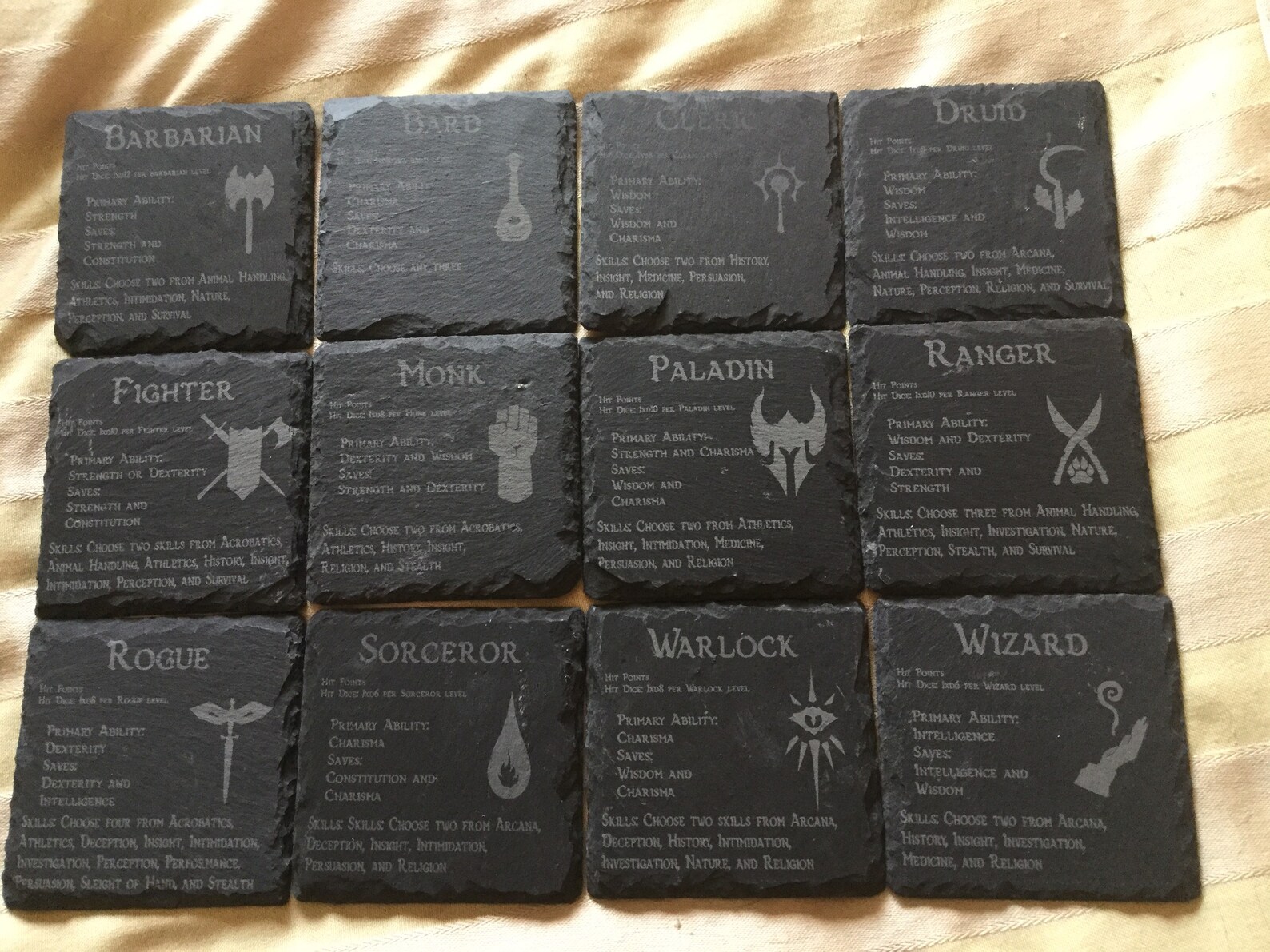 Slate Role playing coasters. Free U.K. delivery | Etsy