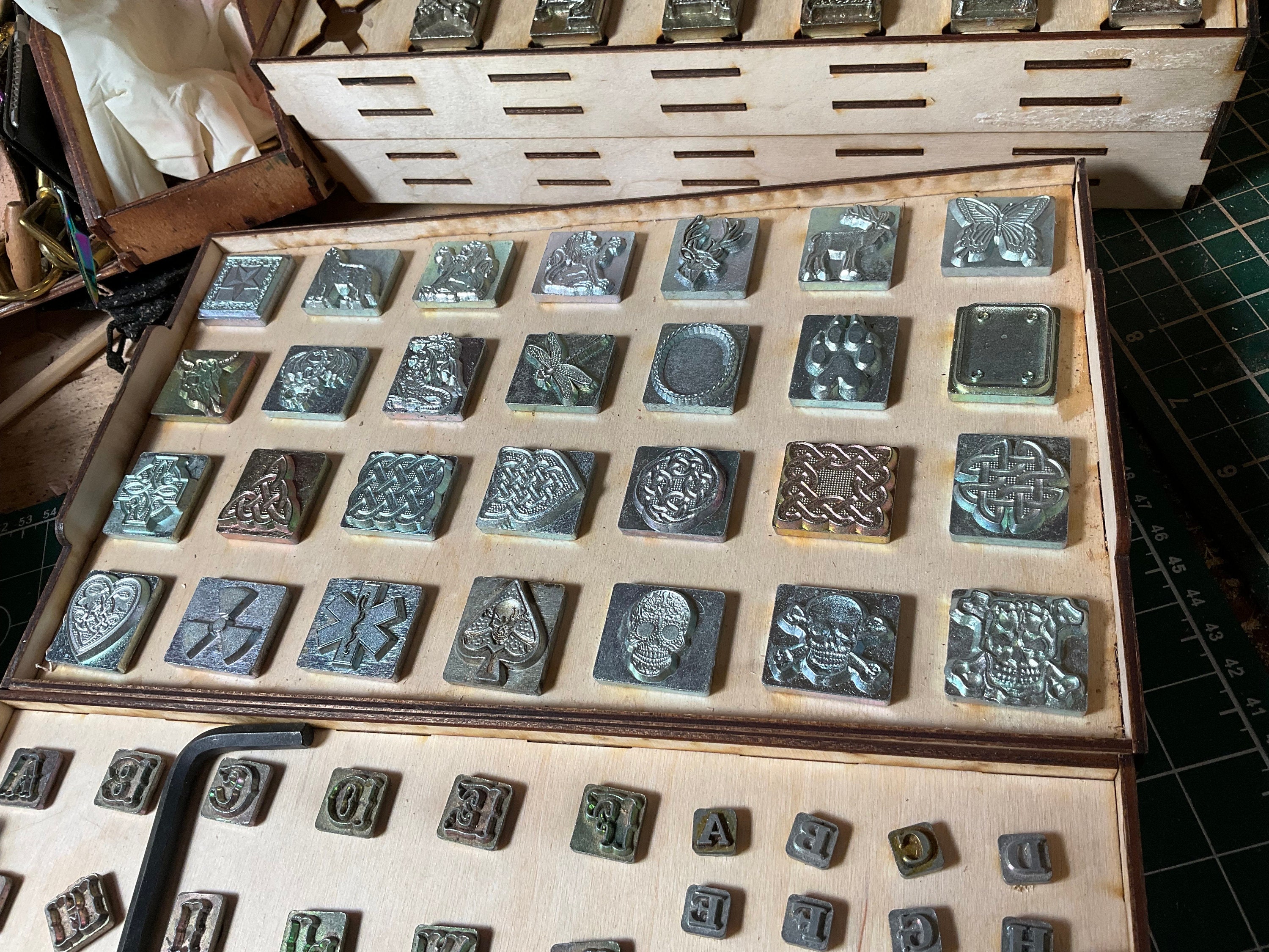 Stackable Leather Stamp Tray SVG, CDR, PDF - Etsy