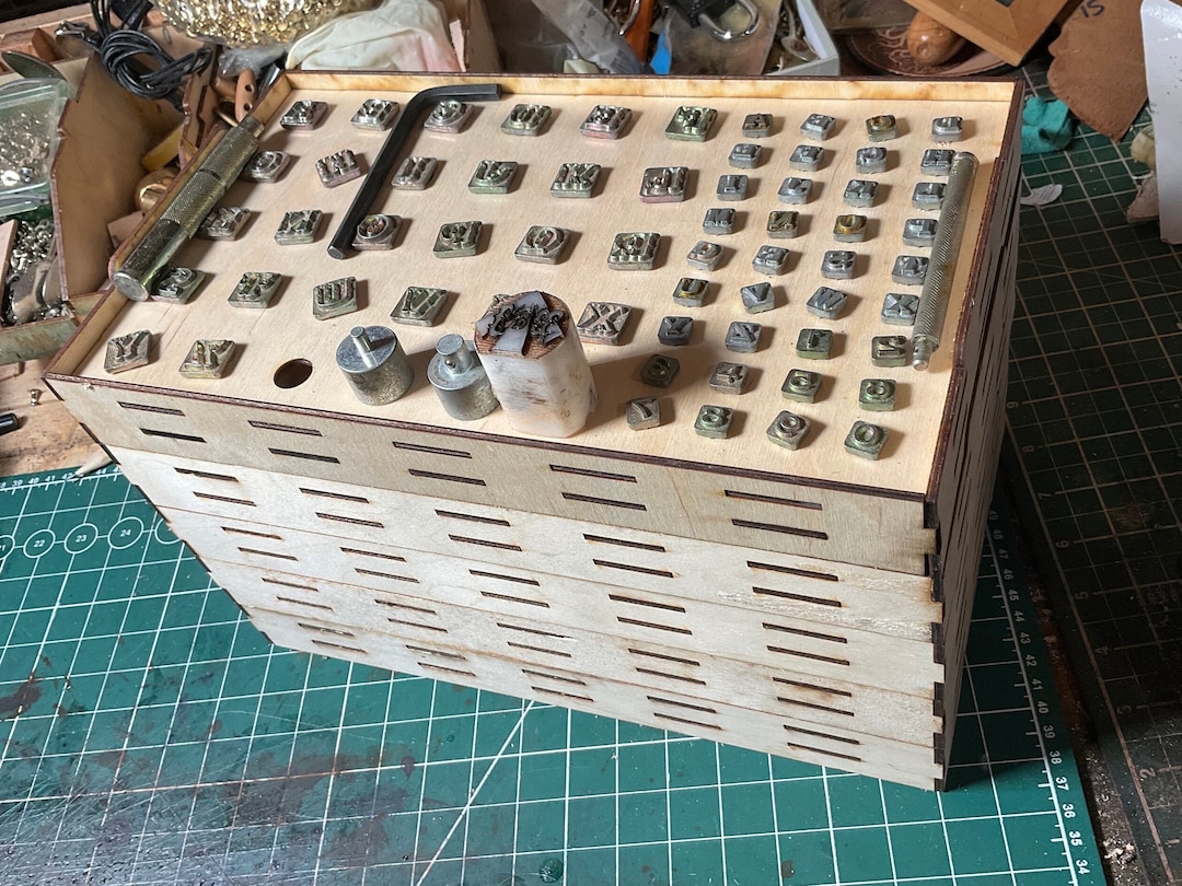 Stackable Leather Stamp Tray SVG, CDR, PDF - Etsy