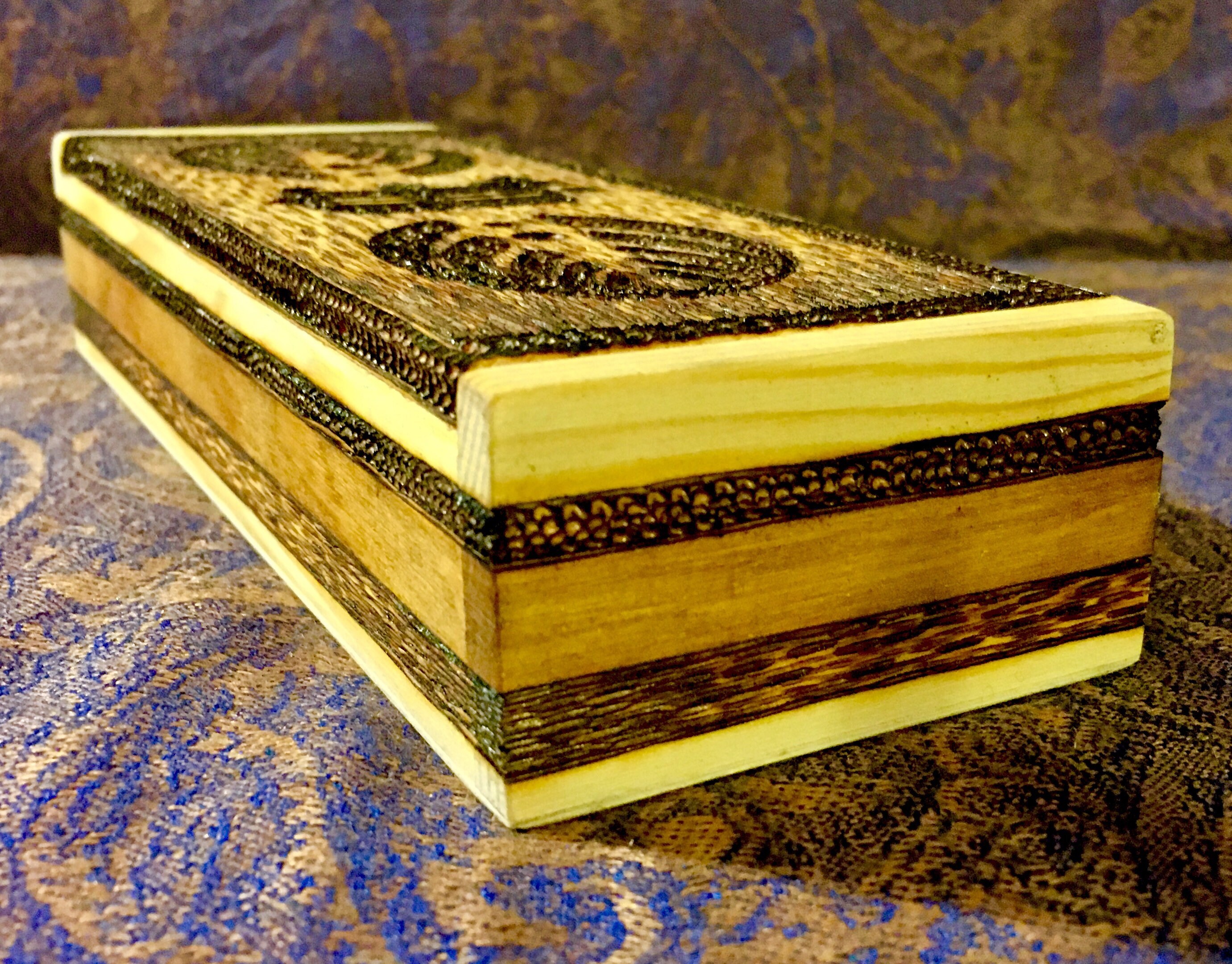 Hand Wood-burned Medium Size Wooden Box | Etsy