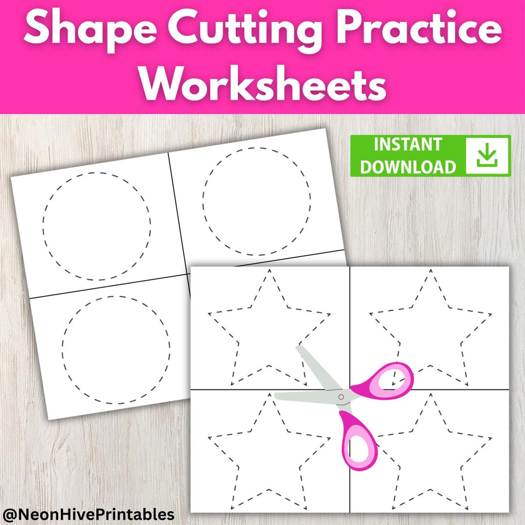 Shape Cutting Practice Worksheets | Scissor Skills Printable ...