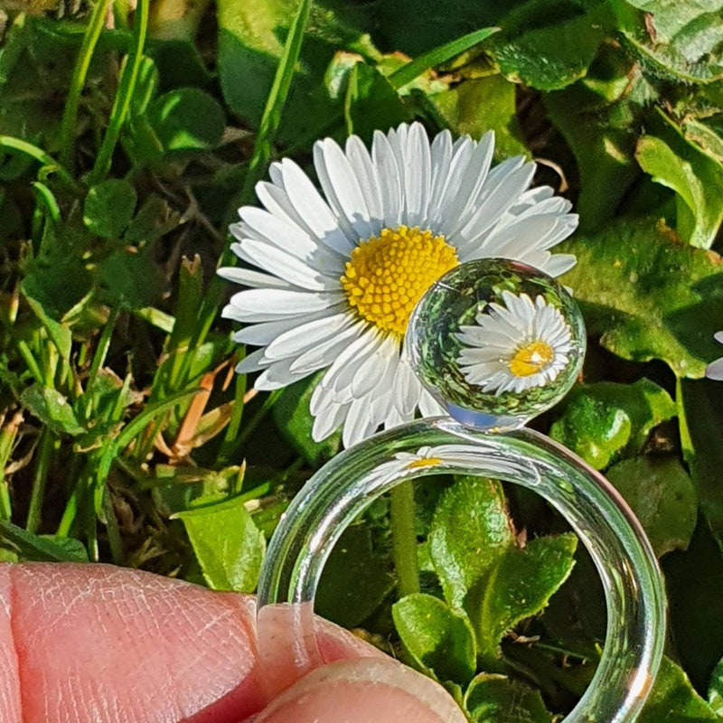 Ball Glass Ring - Etsy UK