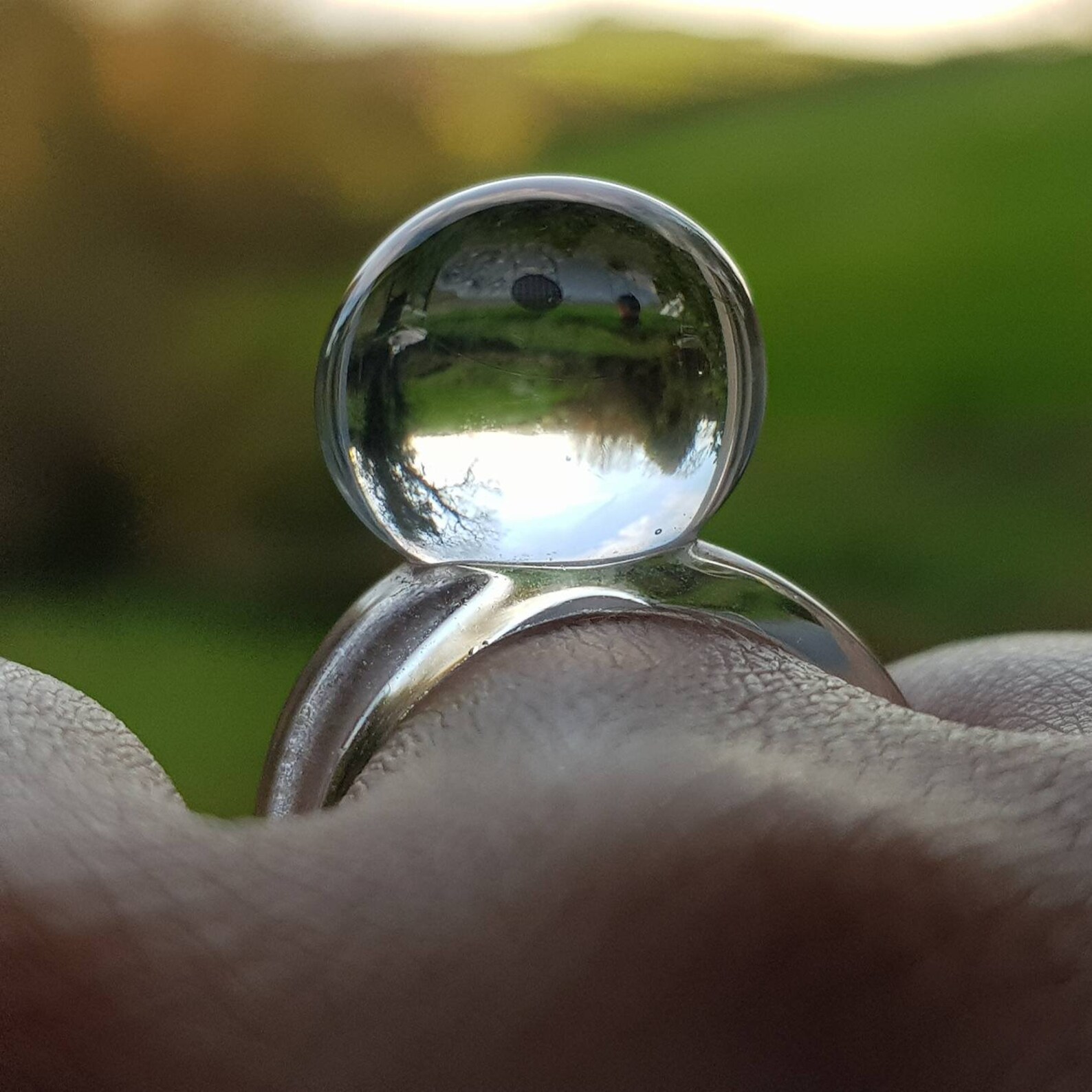 Glass Ring Contemporary Glass Ring Crystal Ball Ring - Etsy UK