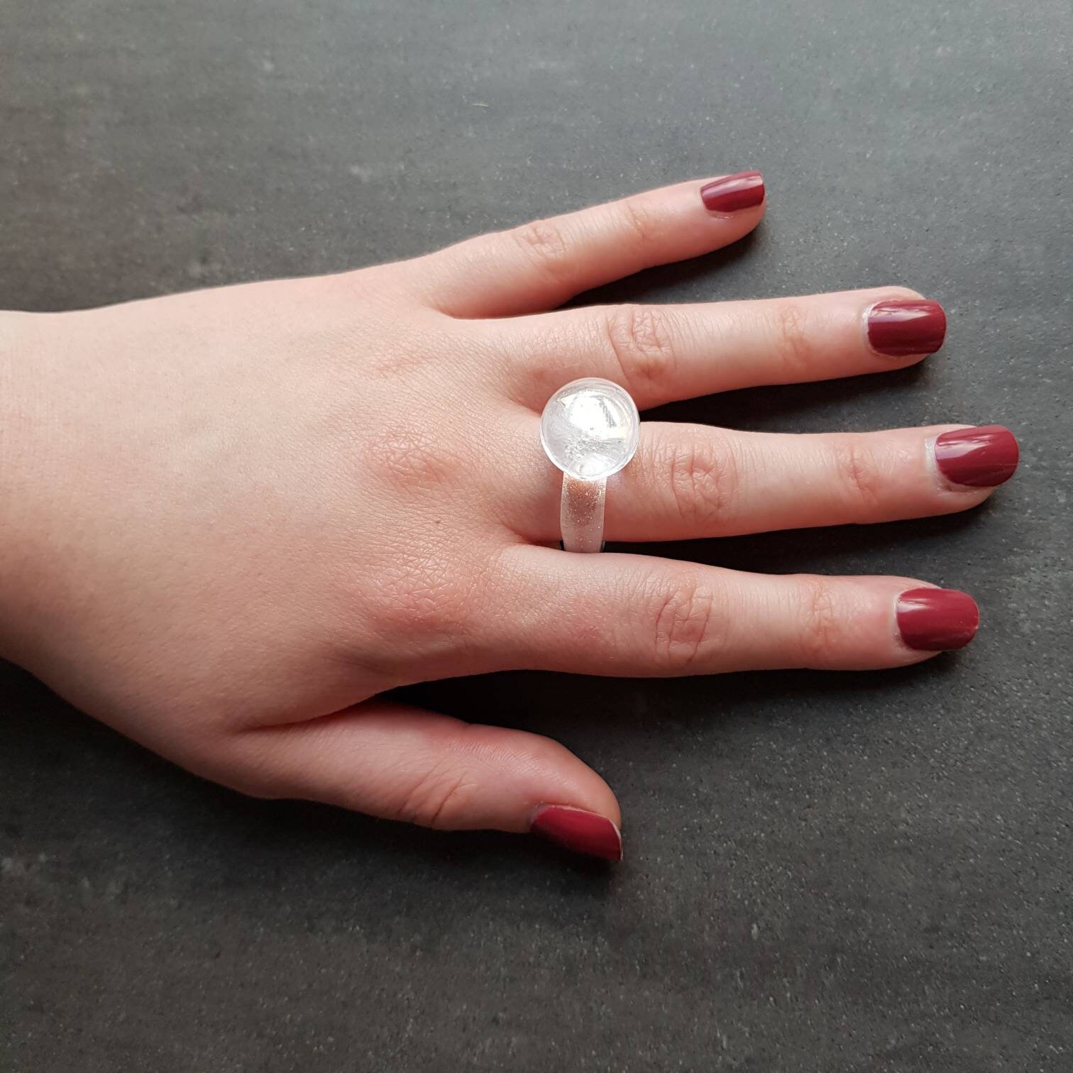 Glass Ring Contemporary Glass Ring Crystal Ball Ring - Etsy UK