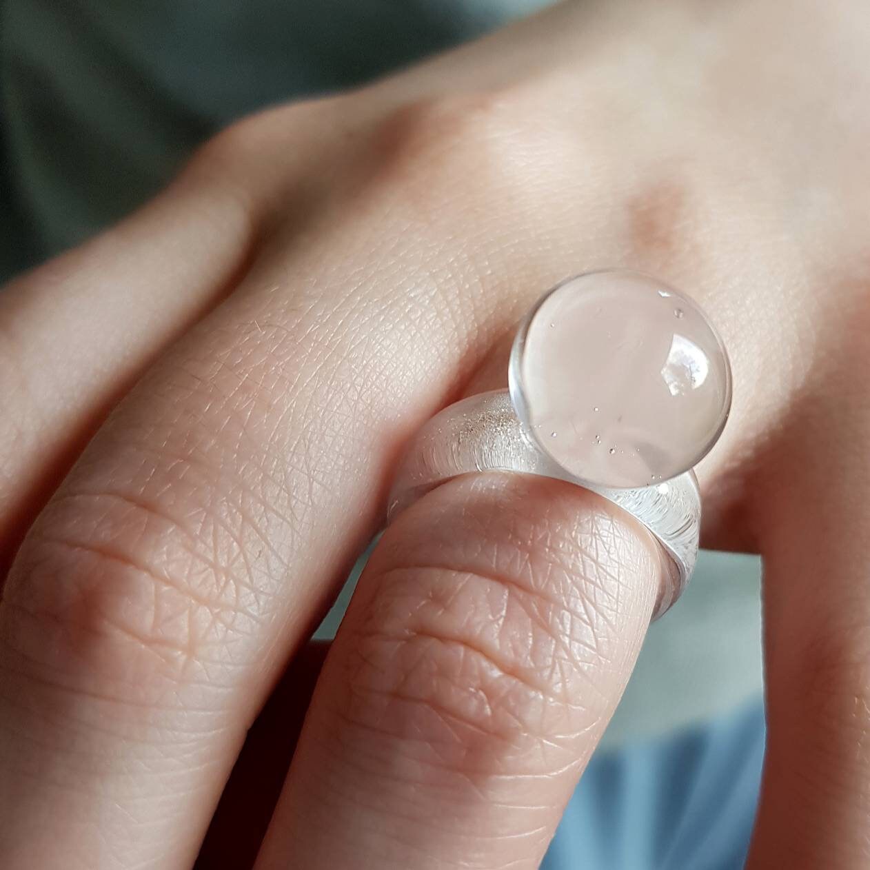 Glass Ring Contemporary Glass Ring Crystal Ball Ring - Etsy UK