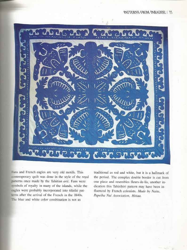 Patterns From Paradise: the Art of Tahitian Quilting Vicki Poggioli - Etsy