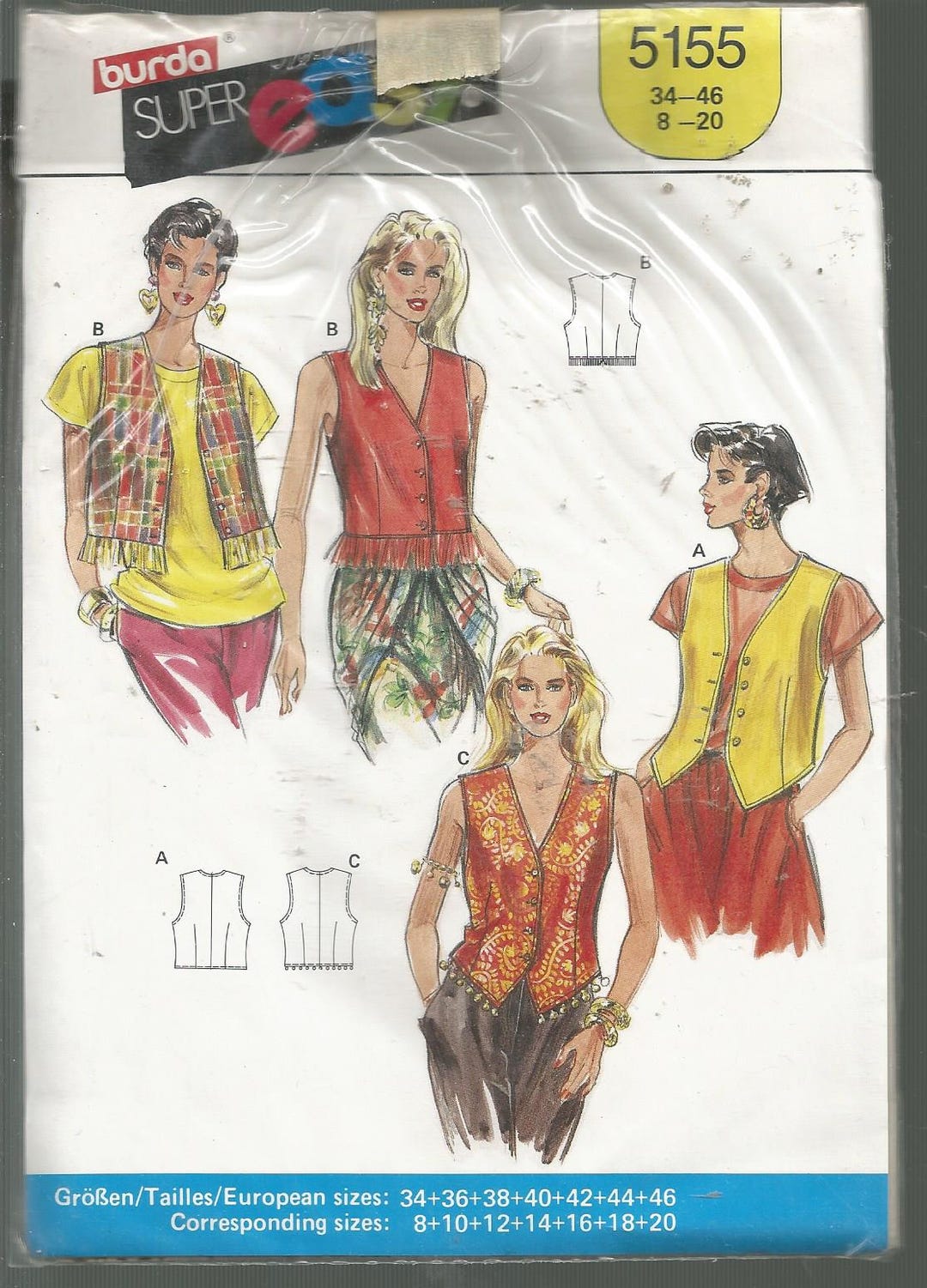 Burda Super Easy 5155 Vest Pattern Size 8-20 Uncut FF - Etsy