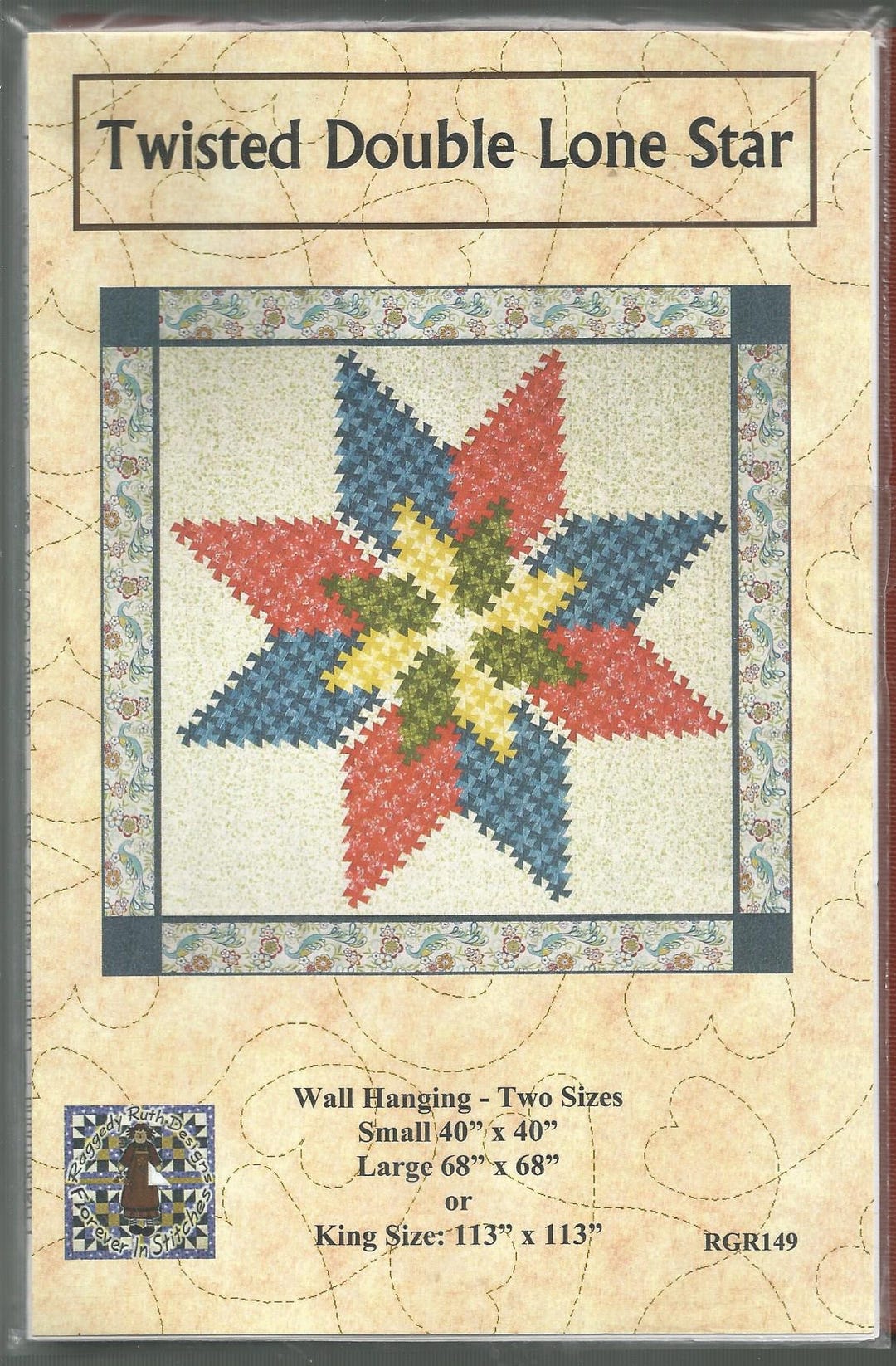 Quilt Pattern - Twisted Double Lone Star 3 Sizes Forever in Stiches - Etsy