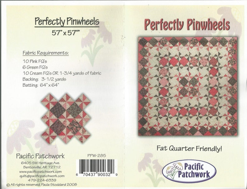 Quilt Pattern Perfectly Pinwheels 57 X 57" Pacific Patchwork - Etsy