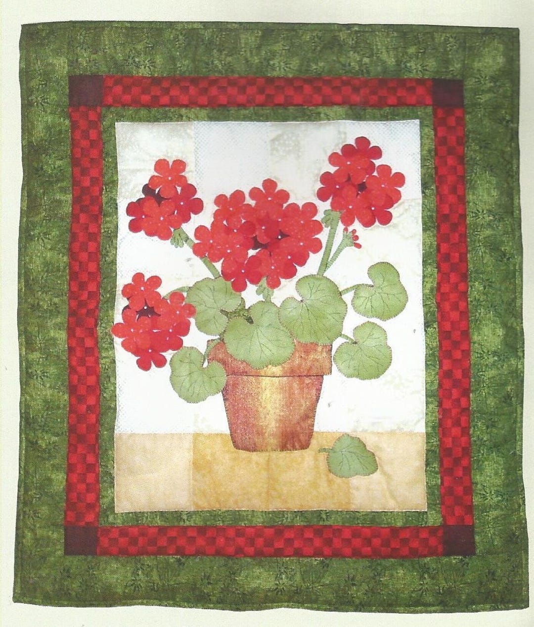 Pot of Geraniums Bobbie G Designs Quilt Pattern 28x32" Unused - Etsy