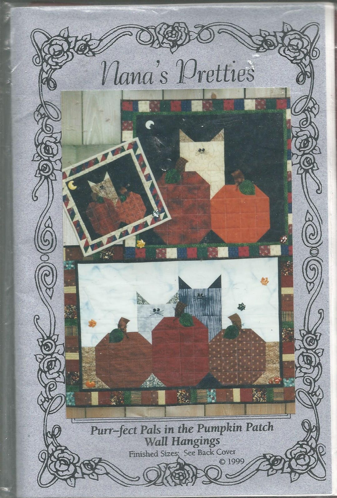 Nana's Pretties Quilting Pattern Purr-fect Pals Pumpkin Patch 3 Sizes ...