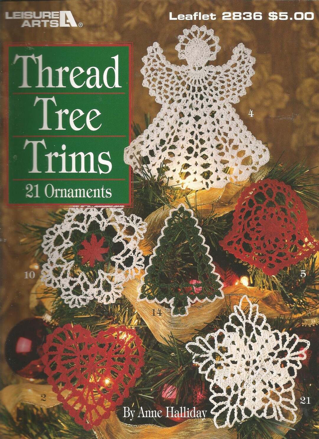 Crochet Patterns Thread Tree Trims Leaflet ~ 21 Ornament Designs Anne ...