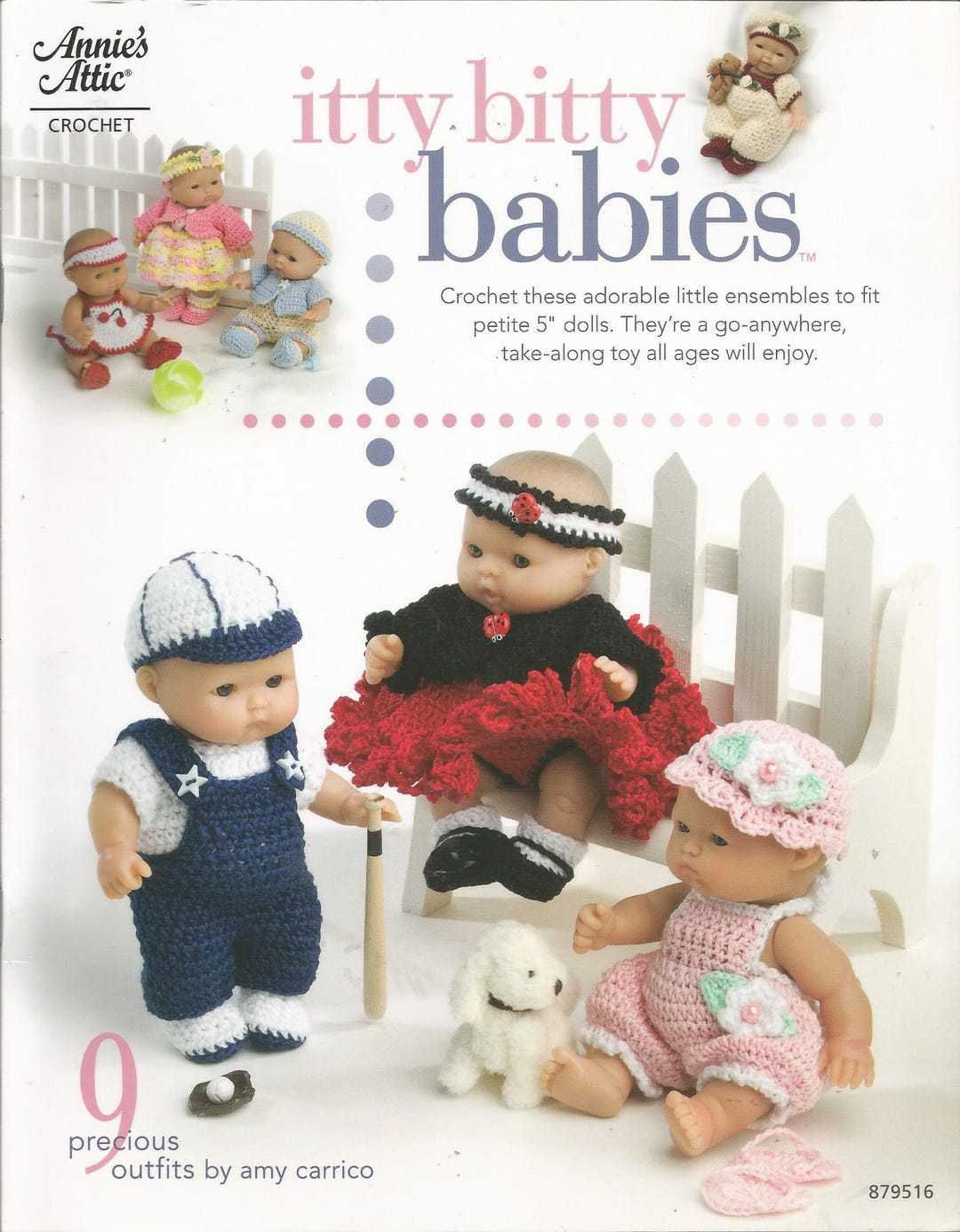 Itty Bitty Babies Crochet Adorable Outfits to Fit 5" Baby Dolls Annies ...