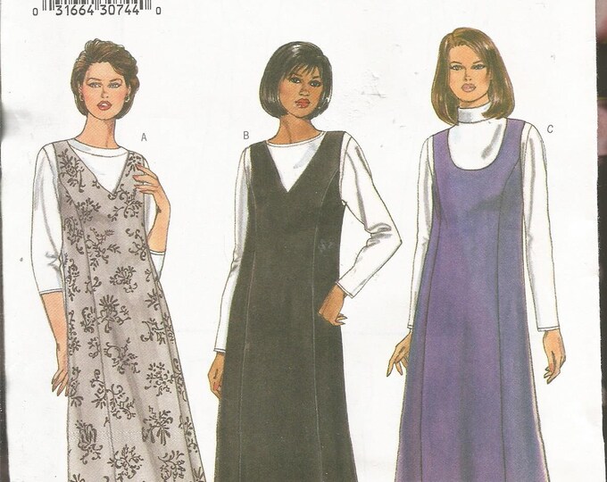 Pattern Easy Butterick 6352 Modest Flared Dress Jumper Petite Size 22W ...