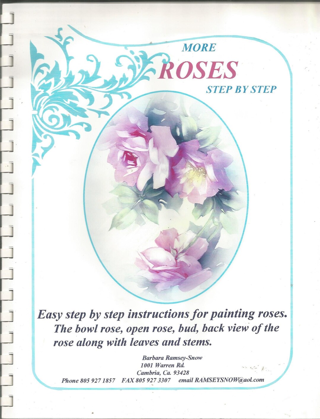 More ROSES Step by Step Painting Instructions Barbara Ramsey-snow - Etsy