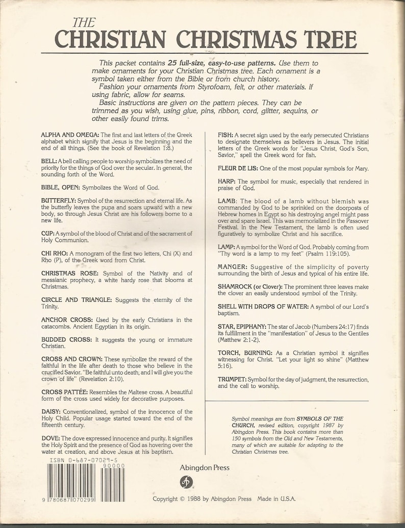 The Christian Christmas Tree: 25 Full-size Easy-to-use Patterns for ...