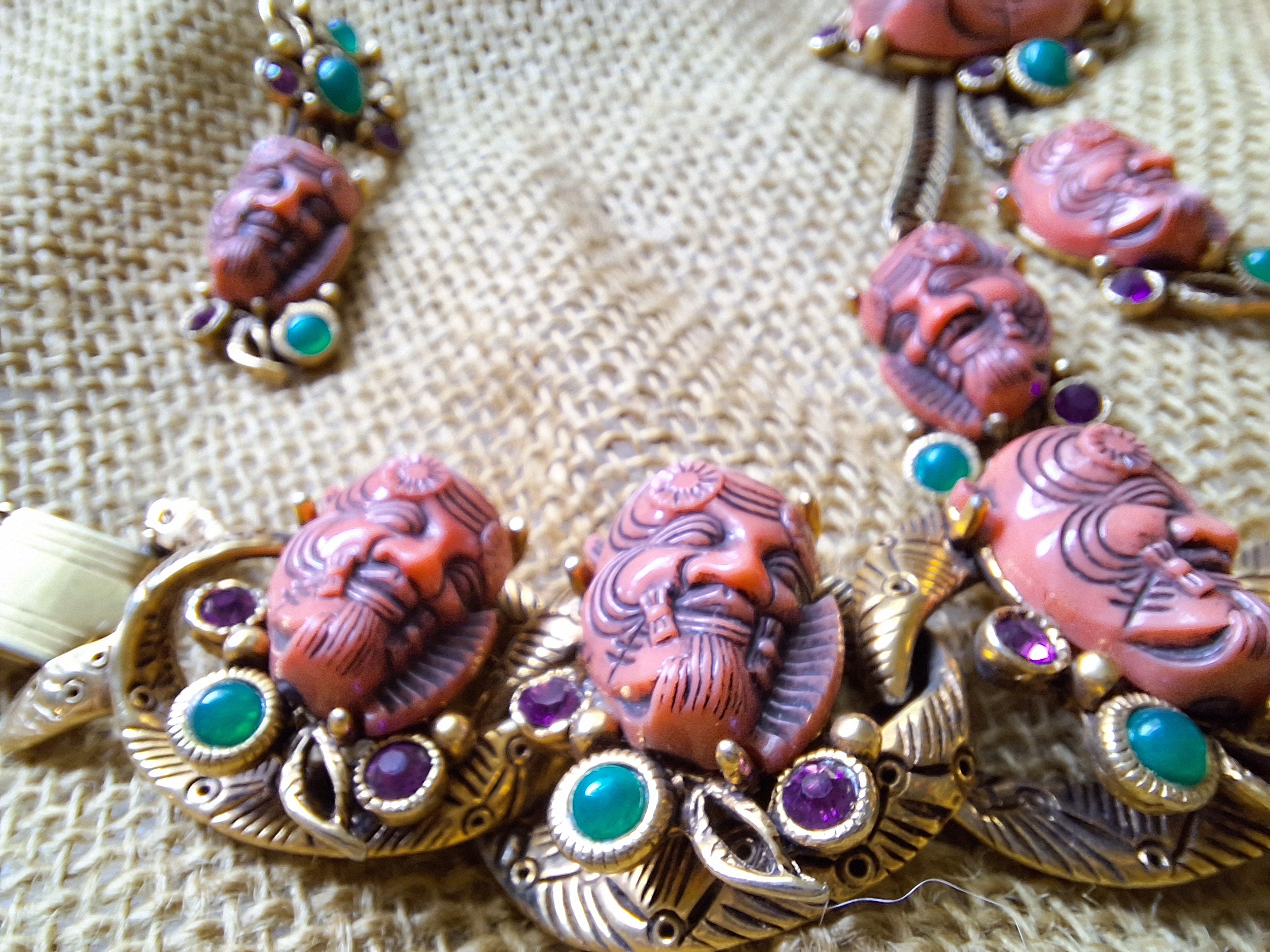 Selro Noh Mask Jewelry Set - Etsy