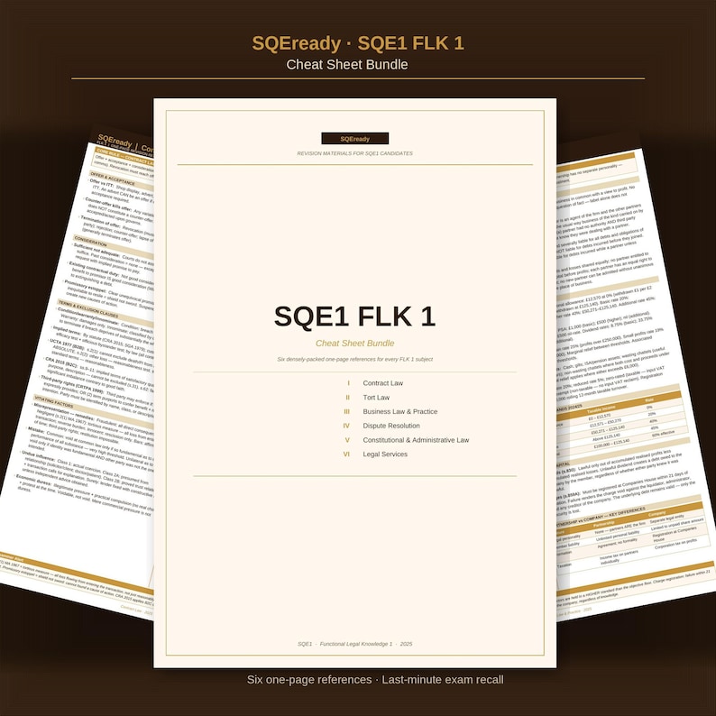 SQE1 FLK 1 Cheat Sheet — Key Rules & Principles for Exam Day | 2025 ...
