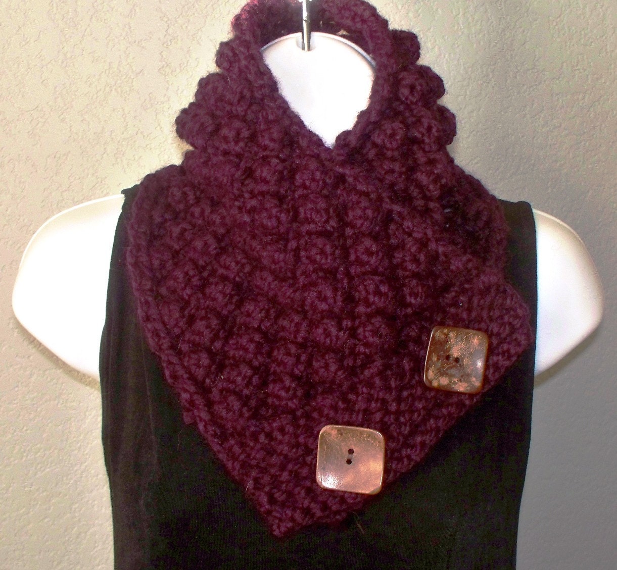 Chunky Bramble Button Scarf PDF KNITTING PATTERN Exp - Etsy