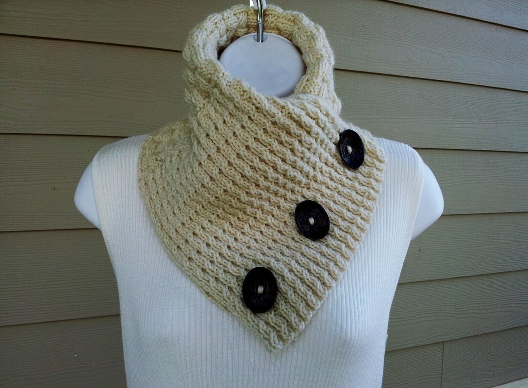 Button Cowl and Long Scarf Knitting Pattern- Intermediate Skill Level ...
